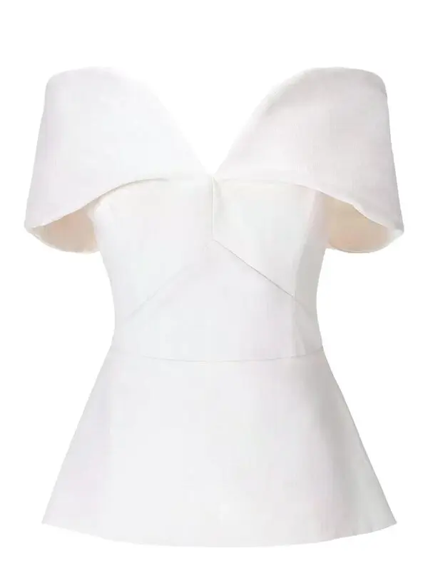 MOOS STUDIO Off-shoulder Peplum Top - White