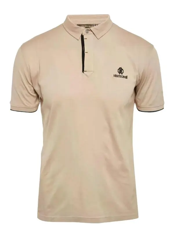 Roberto Cavalli Embroidery-logo Polo Shirt - Neutrals