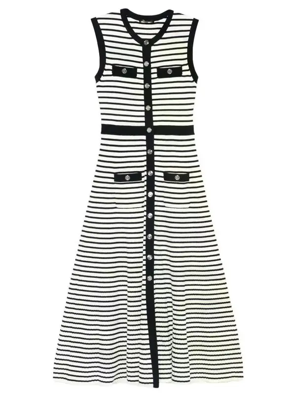 Maje Striped Maxi Dress - White