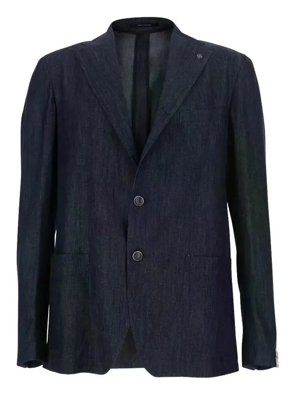 Tagliatore Single-breasted Denim Blazer - Blue