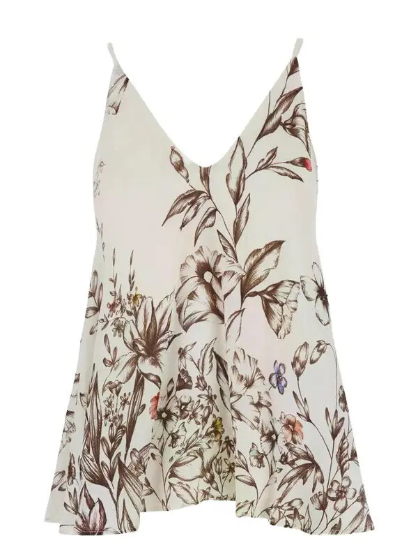 SEMICOUTURE Floral-print Sleeveless Top - White