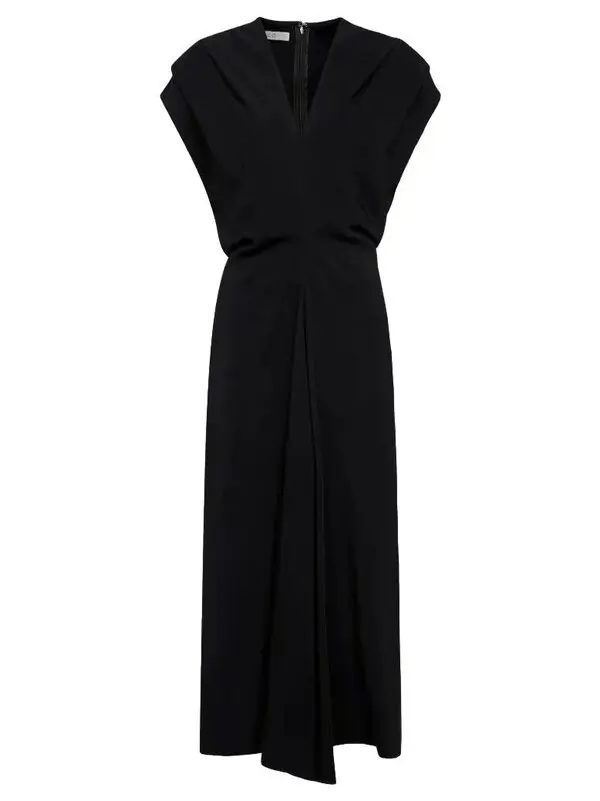 Co V-neck Midi Dress - Black