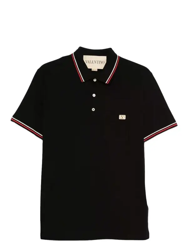 Valentino Garavani Pocket Trim Polo Shirt - Black