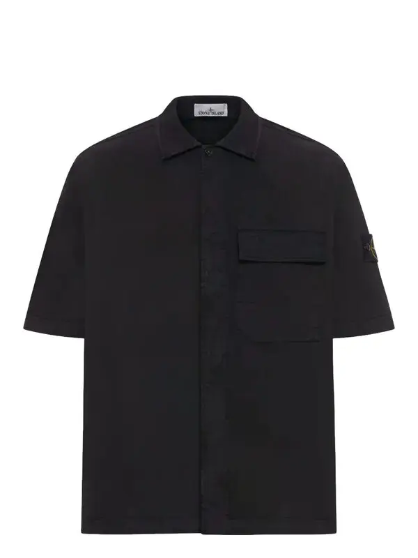 Stone Island Chest-pocket Short-sleeve Shirt - Black