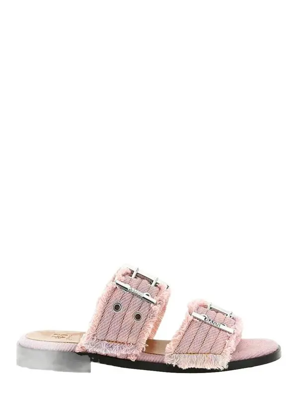 GANNI Buckle-fastening Fringed Sandals - Pink