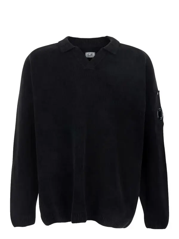 C.P. COMPANY Lens-detail Patch Sweater - Black