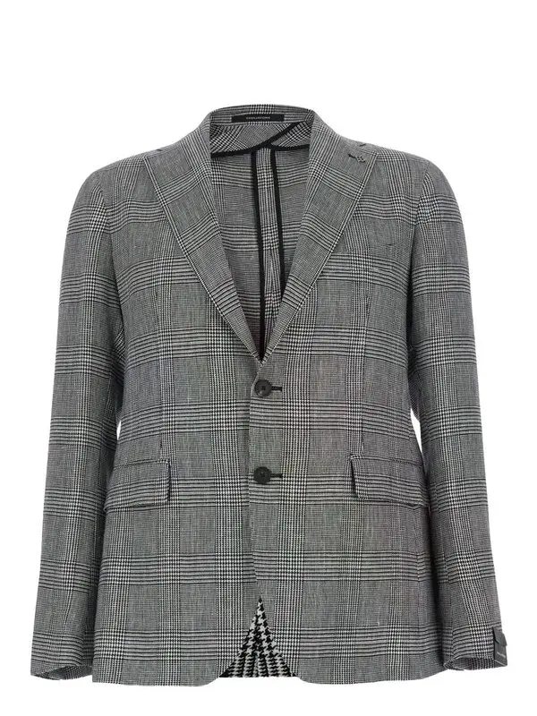 Tagliatore Single-breasted Checked Blazer - Grey