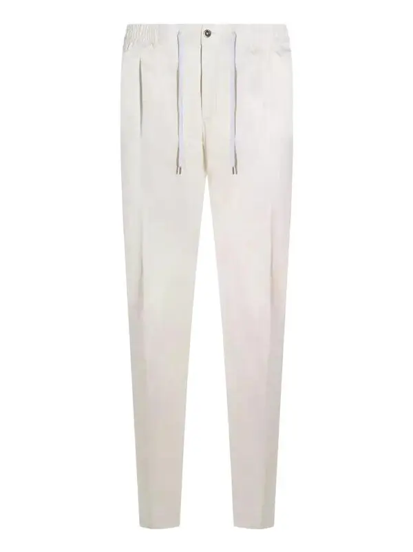 PT TORINO Elasticated Drawstring Trousers - White