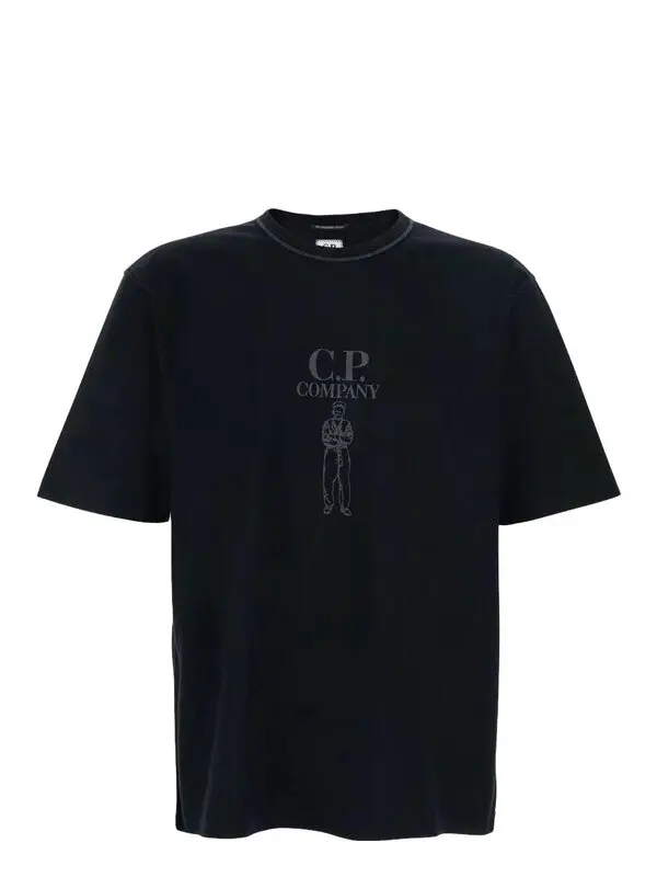 C.P. COMPANY Logo-embroidered T-shirt - Black