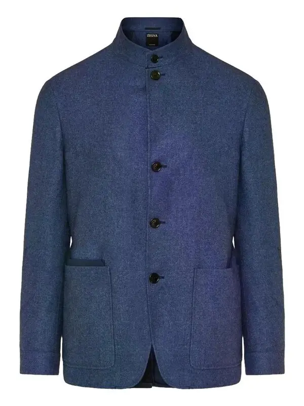 Zegna Button-fastening Jacket - Blue