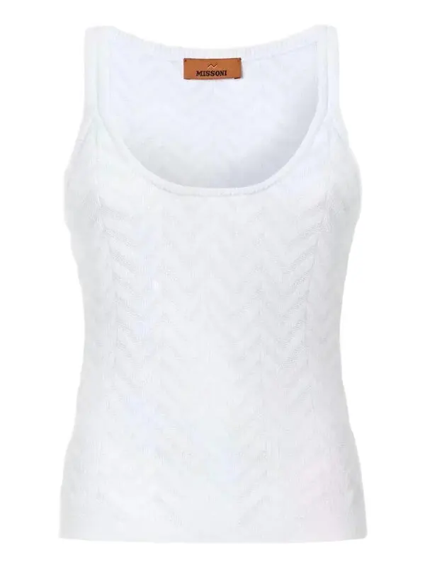 Missoni Chevron Knit Tank Top - White