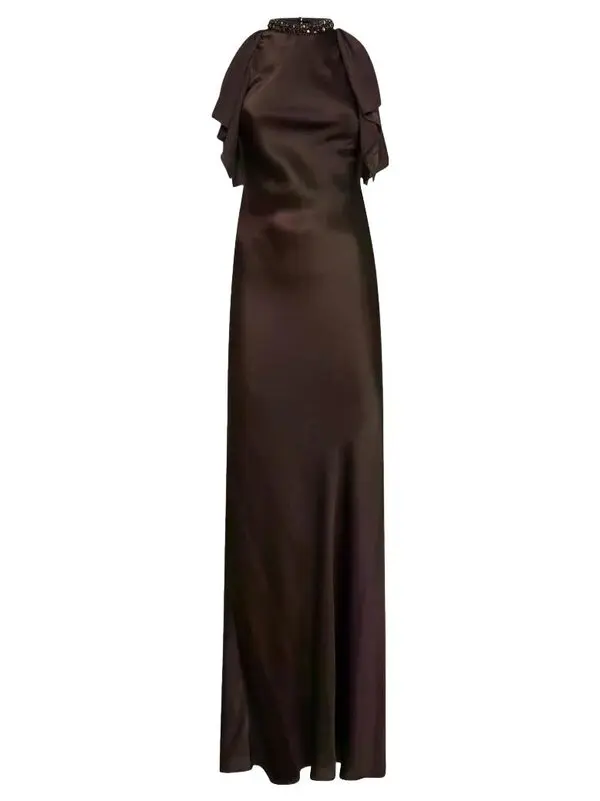 ALINA Crystal-embellished Maxi Dress - Brown
