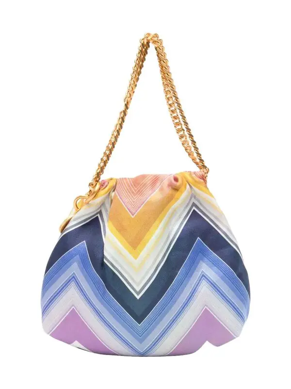 Missoni Wave Silk Drawstring Tote - Blue