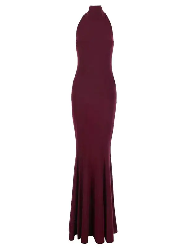 Norma Kamali Halterneck Mermaid Gown - Red