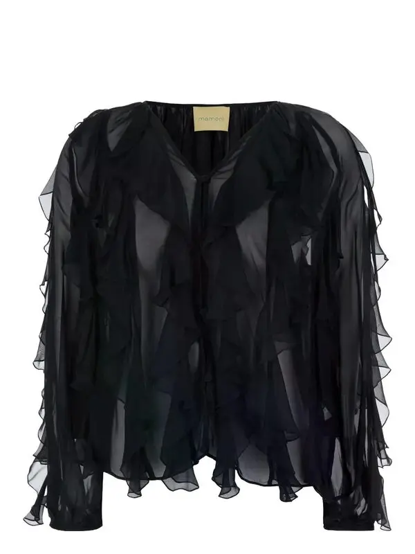 Momoni Canela Ruffled Blouse - Black