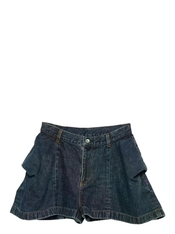 Sacai Flap-detail Denim Shorts - Blue