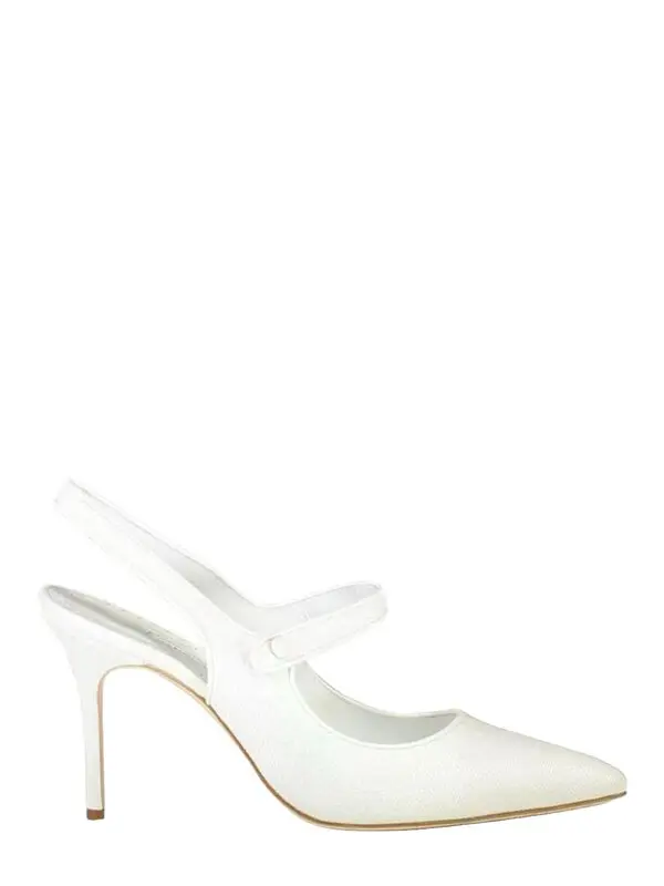 Manolo Blahnik Campari Slingback Strap Pumps - White