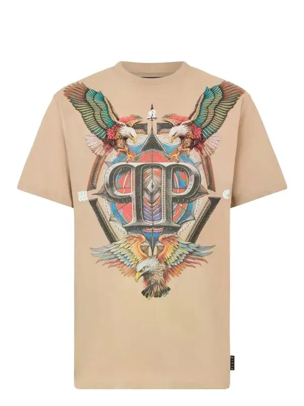 Philipp Plein Eagle-graphic T-shirt - Neutrals