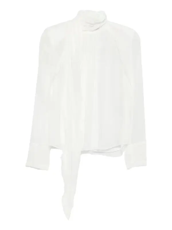 Dorothee Schumacher Neck-tie Long-sleeved Blouse - White