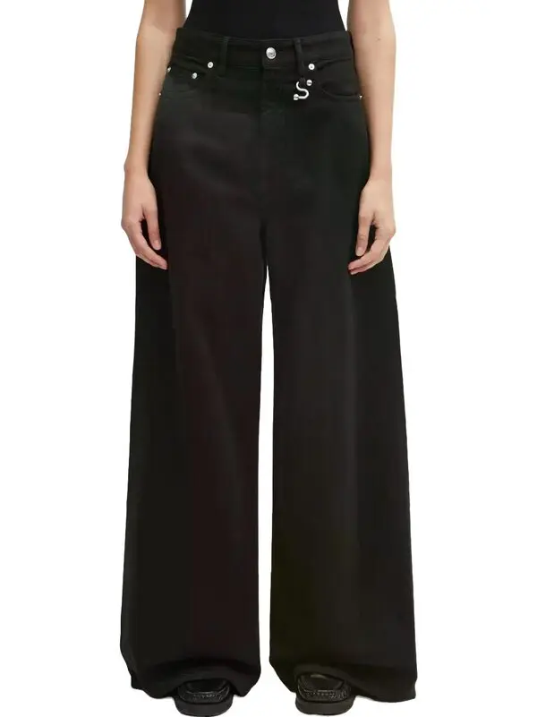 Sportmax Piercing-embellishment Wide-leg Jeans - Black