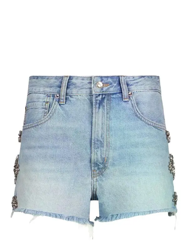 Liu Jo Embellished Denim Shorts - Blue