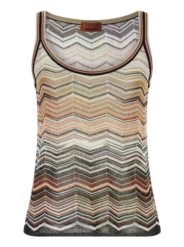 Missoni Chevron Sequin Tank Top - Neutrals