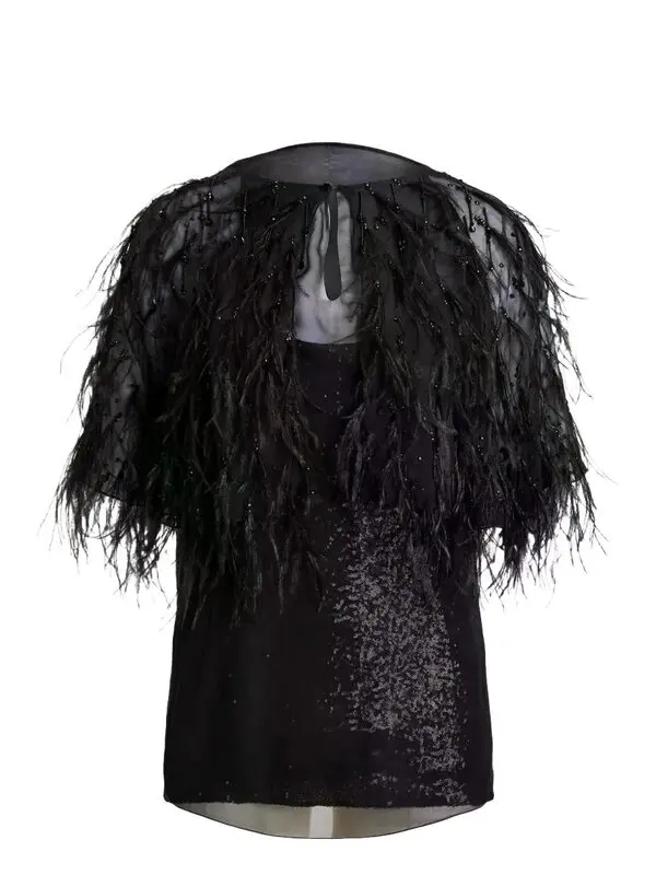 Ralph Lauren Feather-embellished Blouse - Black