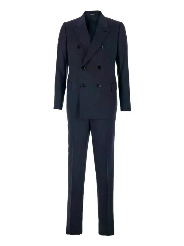 Emporio Armani Double-breasted Wool Suit - Blue
