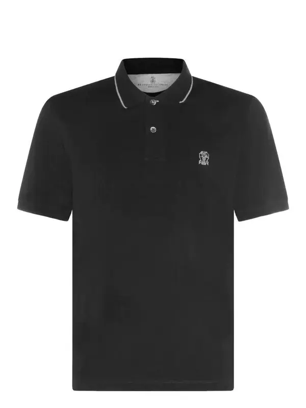 Brunello Cucinelli Logo Polo Shirt - Black