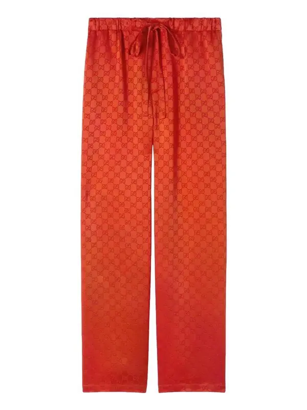 Gucci Gg Satin Trousers - Orange
