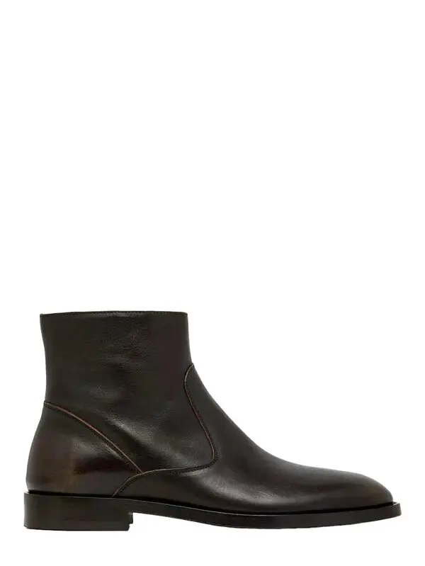 BOTTERO Leather Ankle Boots - Brown