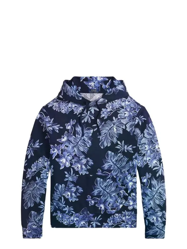 Polo Ralph Lauren Floral Print Hooded Sweatshirt - Blue