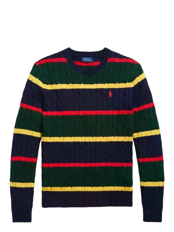 Polo Ralph Lauren Striped Cable-knit Sweater - Blue