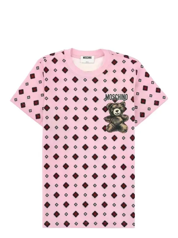 Moschino Teddy-motif Geometric T-shirt - Pink