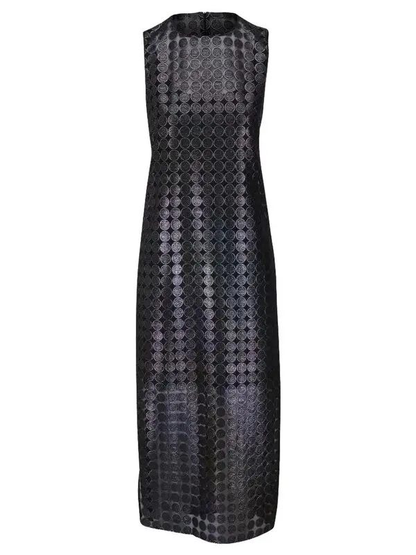 Akris Circular-pattern Sleeveless Midi Dress - Black