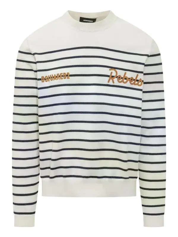 Dsquared2 Striped Knit Sweater - White