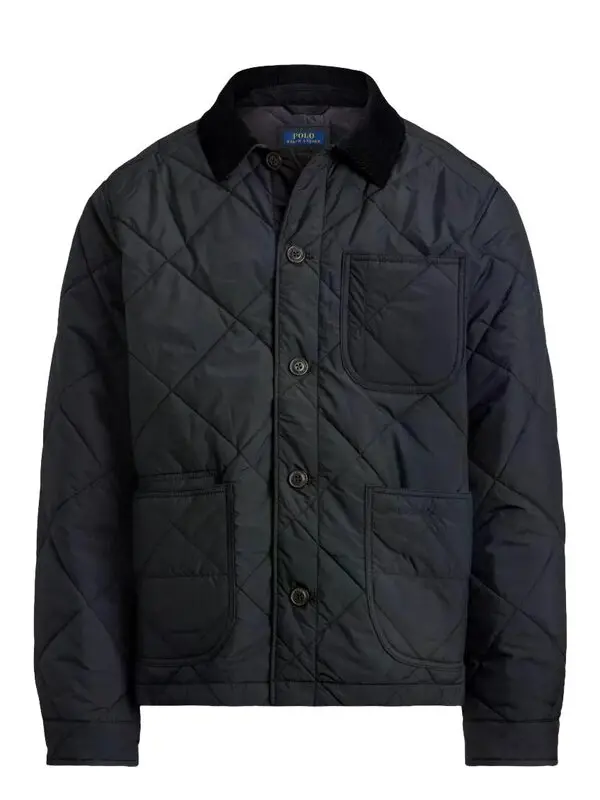 Polo Ralph Lauren Quilted Jacket With Corduroy Collar - Black