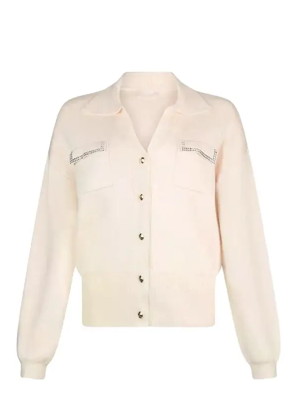Liu Jo Bead-embellished V-neck Cardigan - Neutrals