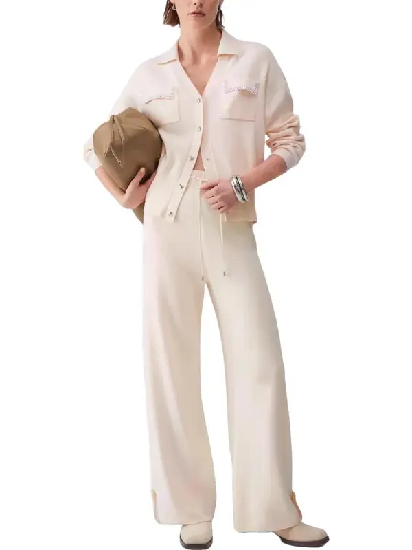 Liu Jo Bead-embellished V-neck Cardigan - Neutrals
