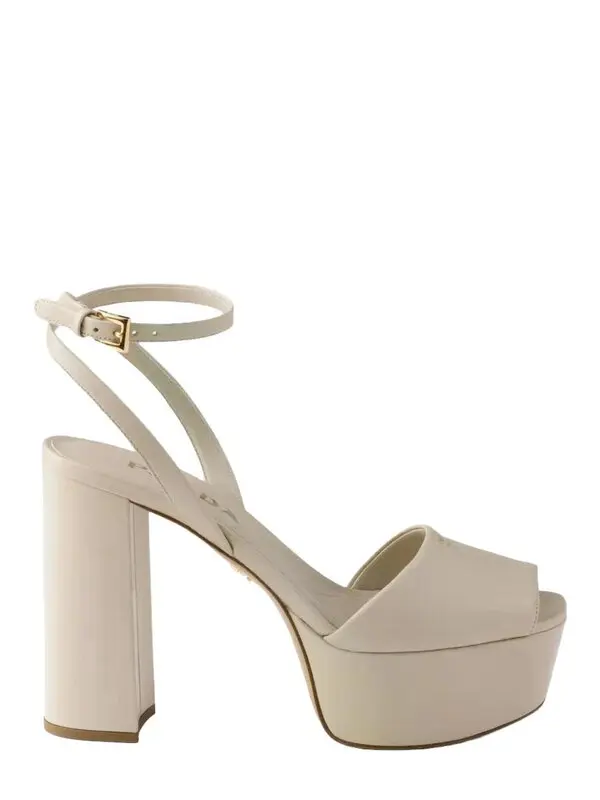 Prada Leather Platform Sandals - Neutrals