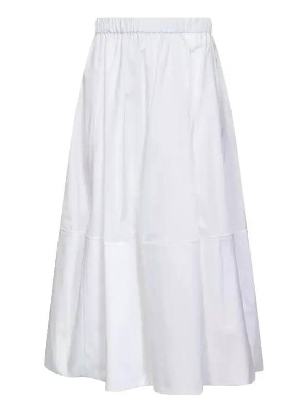 Co Elasticated Gathered Midi Skirt - White