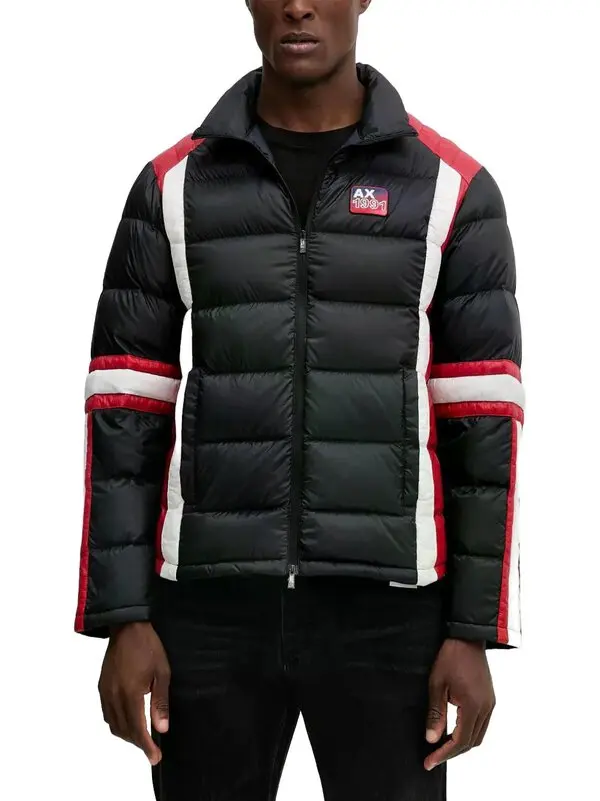 Armani Exchange Striped Padded Jacket - Black