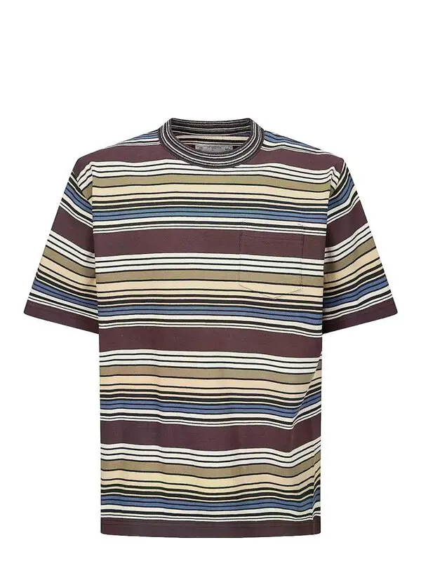 Sacai Horizontal Stripe T-shirt - Brown