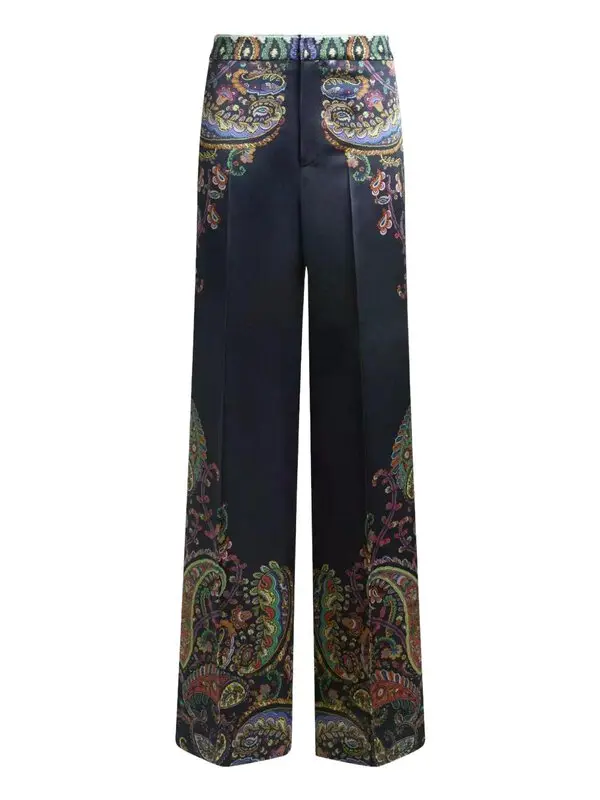 Etro Wide-leg Printed Trousers - Blue