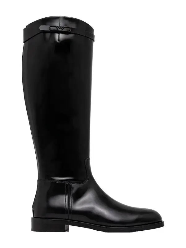 Emporio Armani Logo-strap Boots - Black