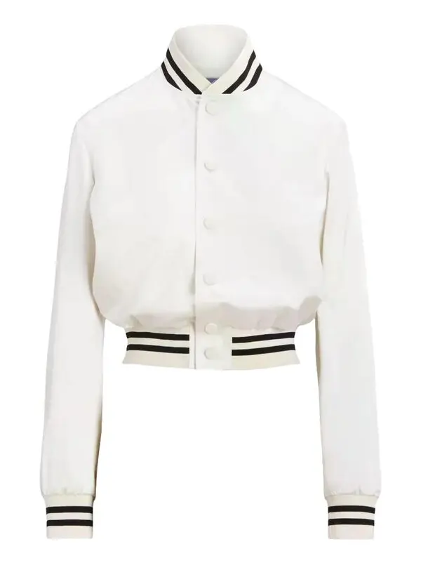 Ralph Lauren Striped Bomber Jacket - White