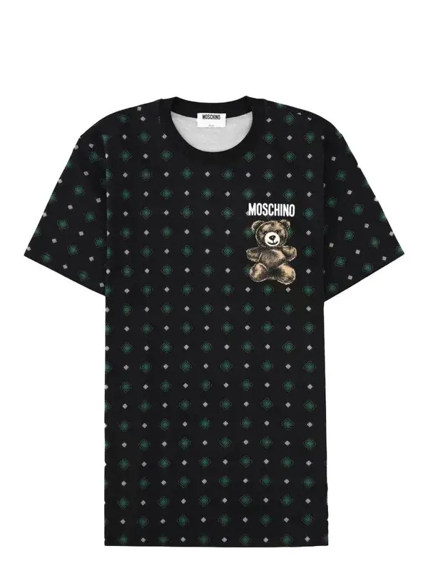 Moschino Polo Bear Pattern T-shirt - Black