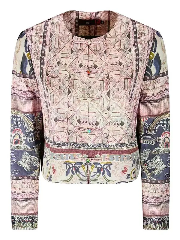 HUI HUI Geometric-print Jacket - Pink