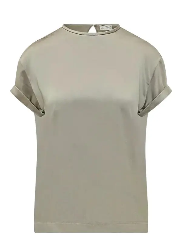 Brunello Cucinelli Rolled-sleeve T-shirt - Neutrals