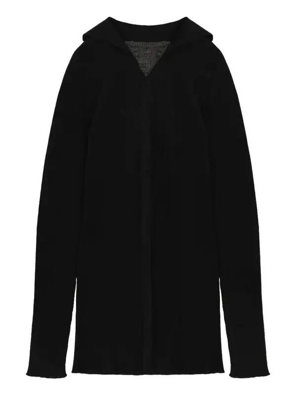 Rick Owens Ribbed V-neck Sweater - Black